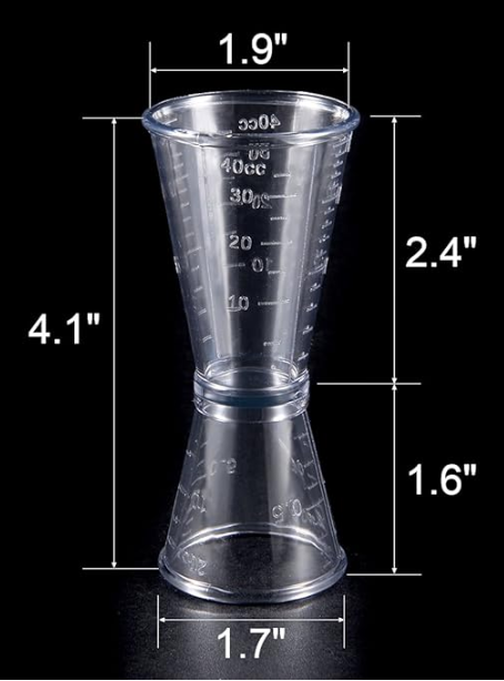 Double Clear Jigger Plastic Measure Cup – Utea Australia Retail