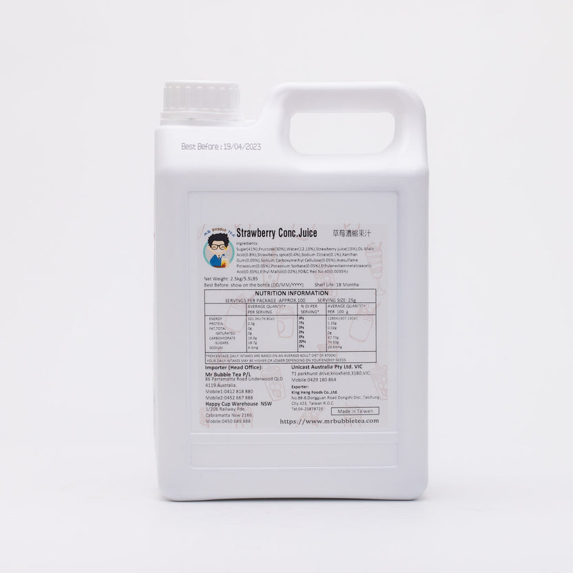 TC Strawberry Flavour Concentrated Syrup with Pulp (2.5kg) – Utea ...